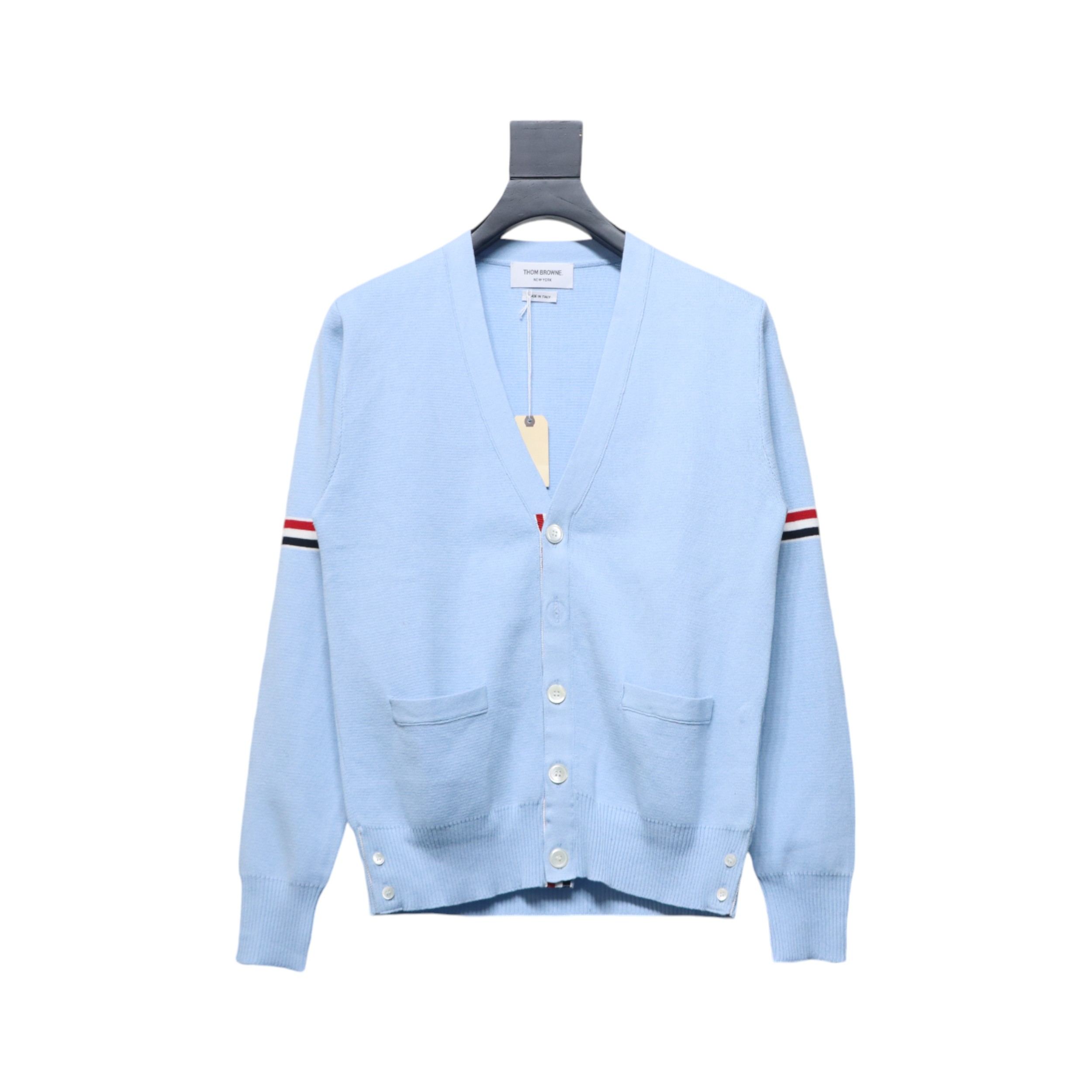 Thom Browne 21FW Double Sleeves Webbing Armband Cardigan Sweater From Obo Sneaker