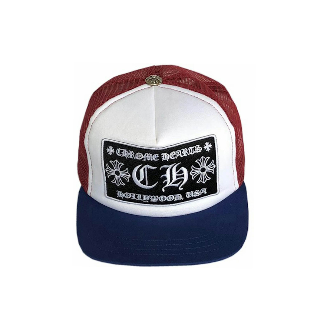 Buy Chrome Hearts CH Hollywood Trucker Hat Red White Blue | Coco Shoes Official | Coco Sneakers 2025