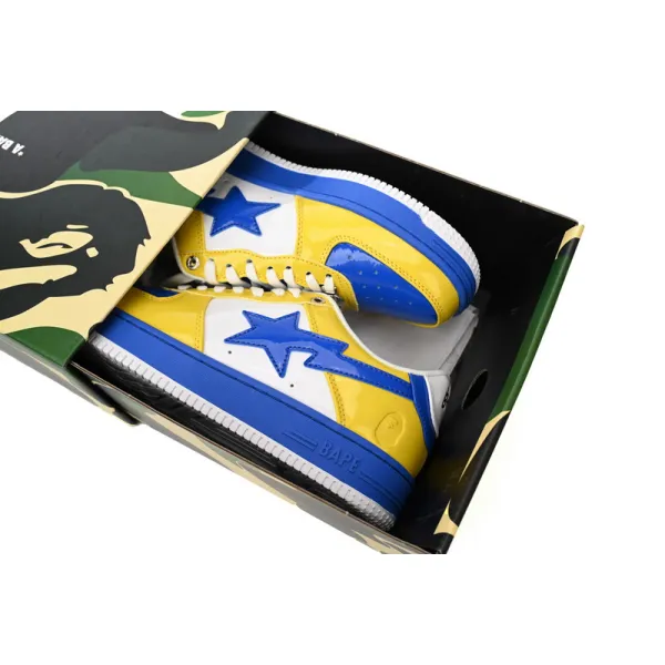 BP A Bathing Ape Bape Sta Low White Baolan Yellow - BMLIN
