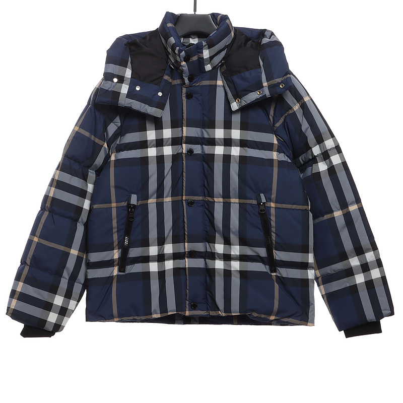 Burberry Blue Check Classic Down Jacket - Boostmasterlin