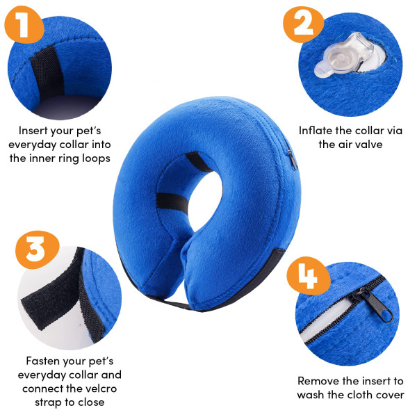 Inflatable Cat Dog Collar for Postoperative Recovery - Crawlpaw