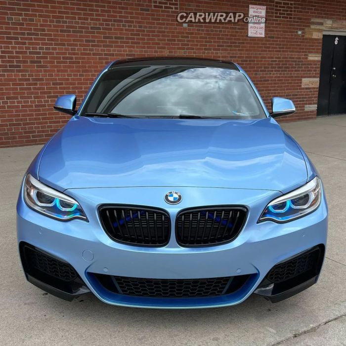Quality Aluko Gloss Metallic Silver Lake Blue Vinyl Wrap Car Wrap For ...