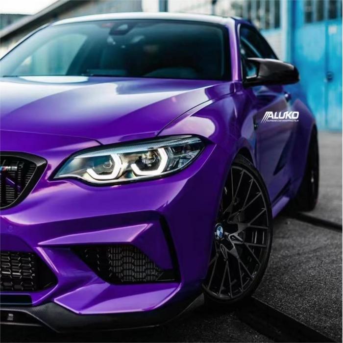 Quality Aluko Super Gloss Fluorescent Purple Vinyl Wrap Car Wrap For ...