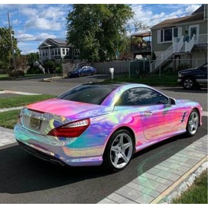 Quality Holographic Chrome Rainbow White Car Wrap For Sale ...