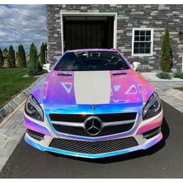 Quality Holographic Chrome Rainbow White Car Wrap For Sale ...