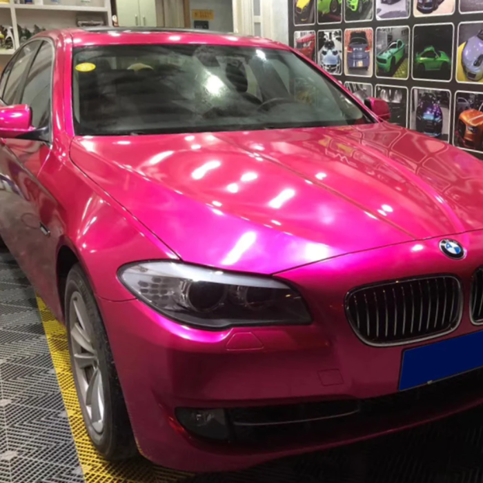 Quality Aluko Super Gloss Metallic Rose Red Vinyl Wrap Car Wrap For ...