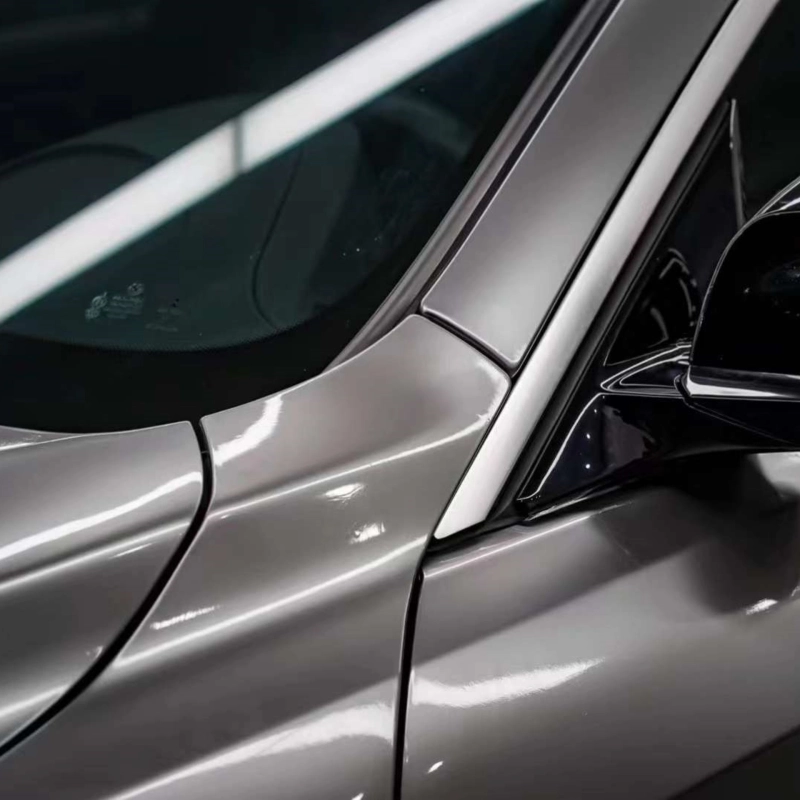 Gloss Metallic Liquid Chrome Silver Car Vinyl Wrap