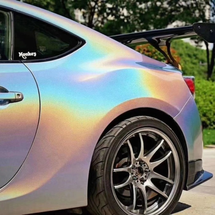 Quality Matte Rainbow Holographic Sliver Car Vinyl Wrap For Sale ...
