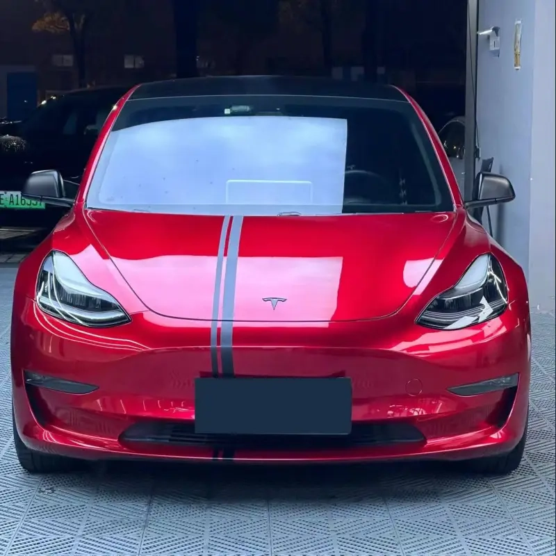 TPU Tesla Glossy Midnight Cherry Red Paint Protection Film