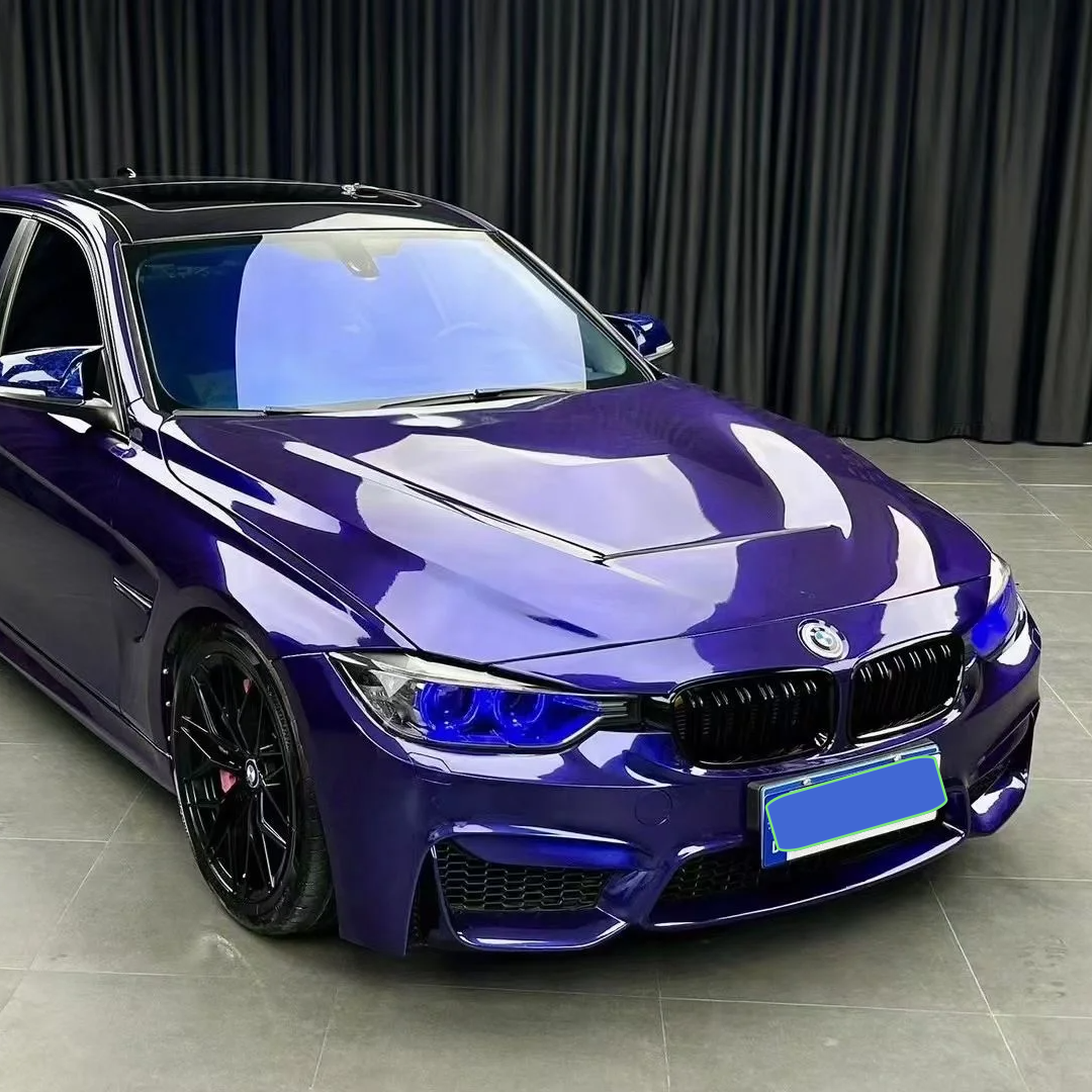 BMW Gloss PET Royal Indigo Blue Car Vinyl Wrap