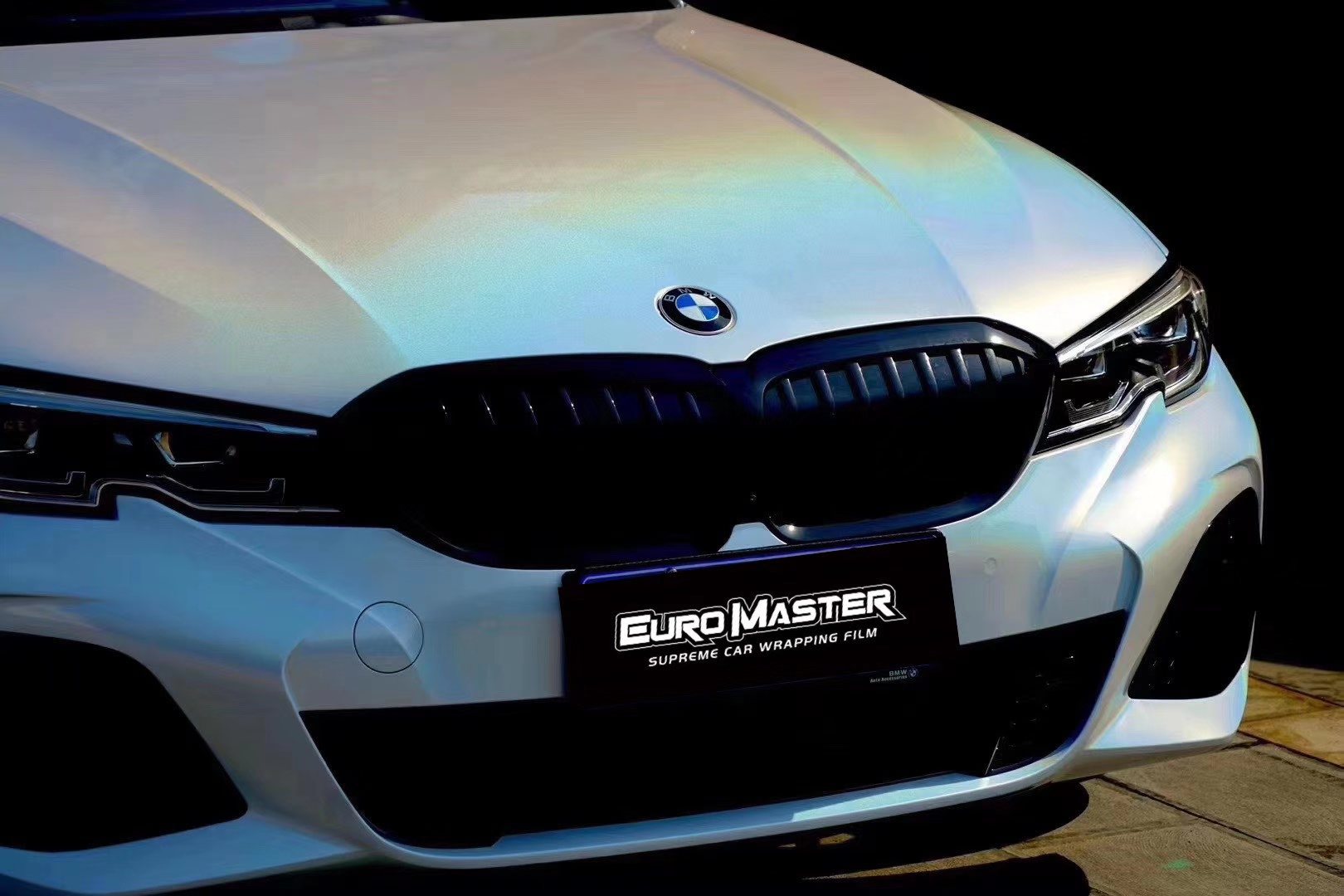 BMW 3 SERIES Wrap - Rainbow Holographic White Vinyl Wrap ...