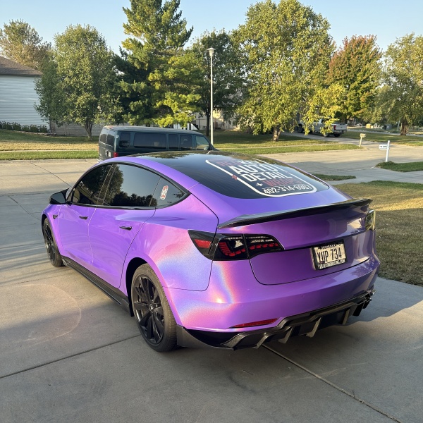 Feedbacks Of Glossy Laser Light Purple Car Vinyl Wrap From Daddyredkeyy