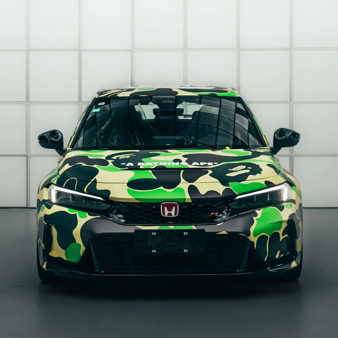 Transform Your Honda with a Green Camo Custom Car Vinyl Wrap - Free ...