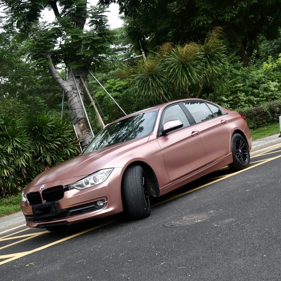 Pure Metal Rose Gold Car Vinyl Wrap