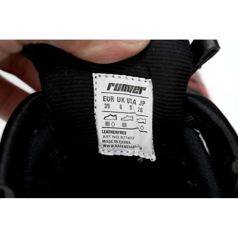Best Balenciaga Runner Graffiti Black Red 677402 W3RB1 0102 Reps ...