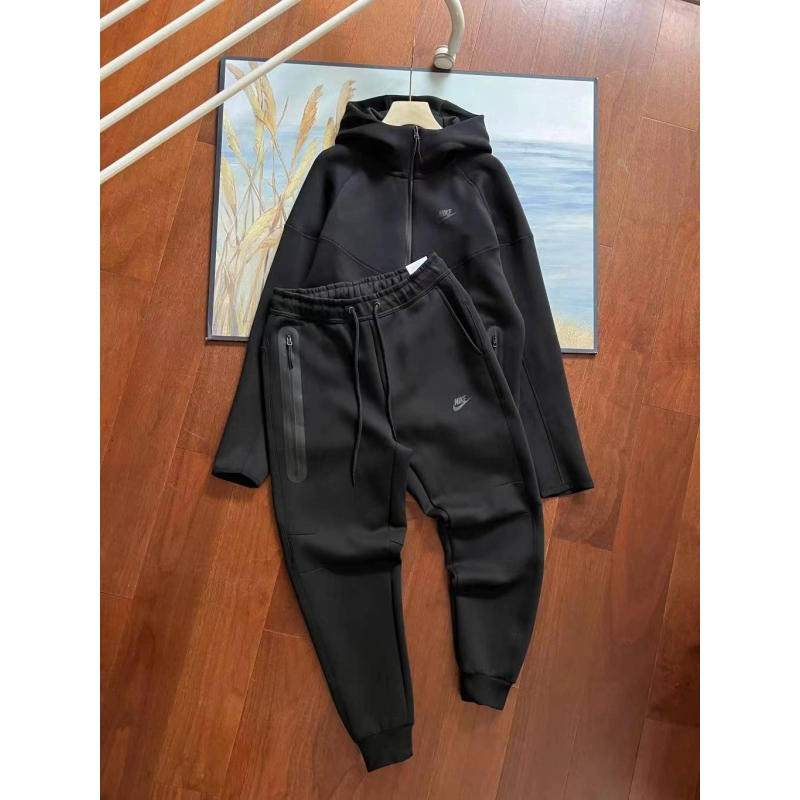 Best Nike Sportswear Tech Fleece Hoodie & Joggers Pant Set Black/Grey ...