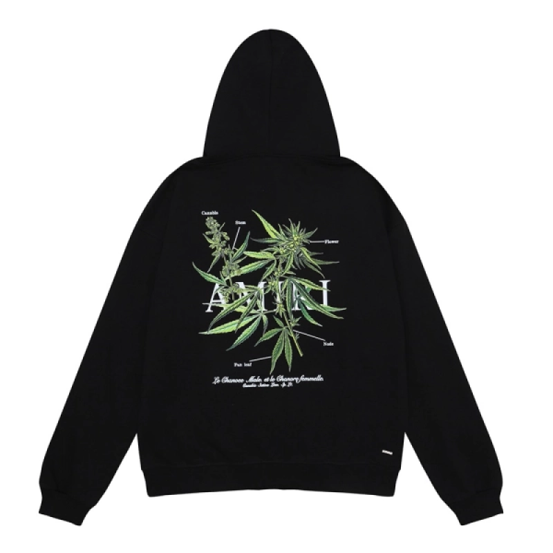 Best AMIRI Botanical Print Hoodie #9216 Black/White Reps & Replica ...