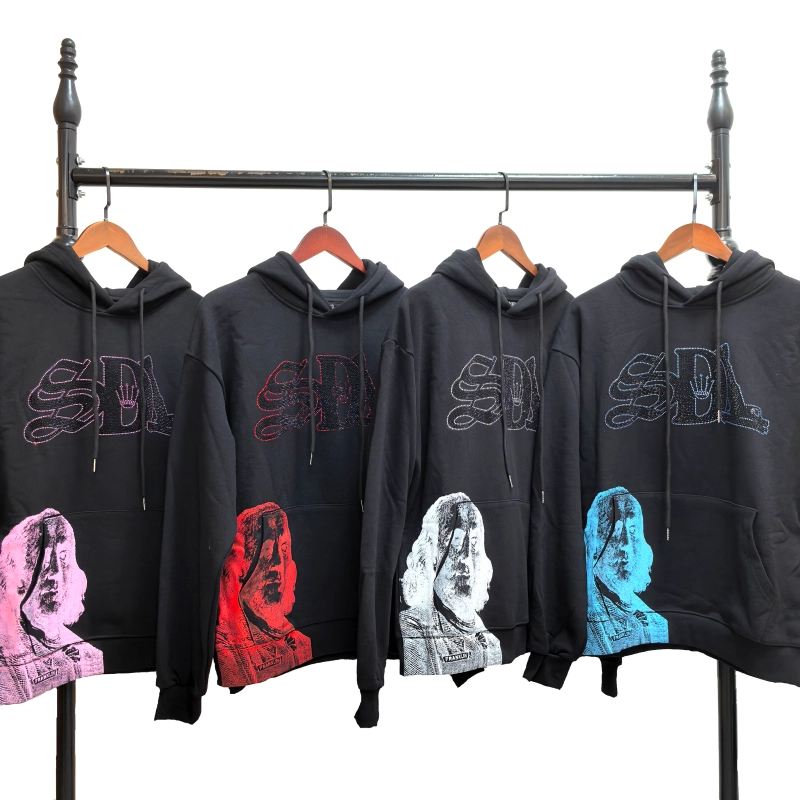 Best Sky Da Limit SDL Pink/ Red/ White/ Blue Rhinestone Hoodie EG SDH01 ...