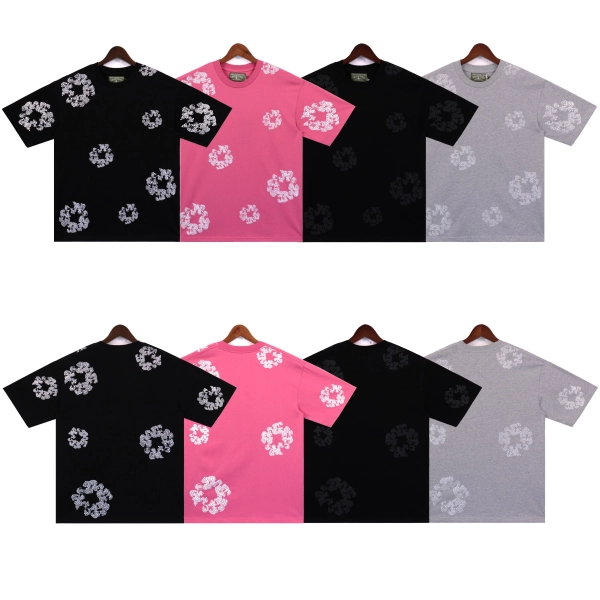 Best Denim Tears Glitter Patch Floral Print #2671 Black/Grey/Pink/Black ...