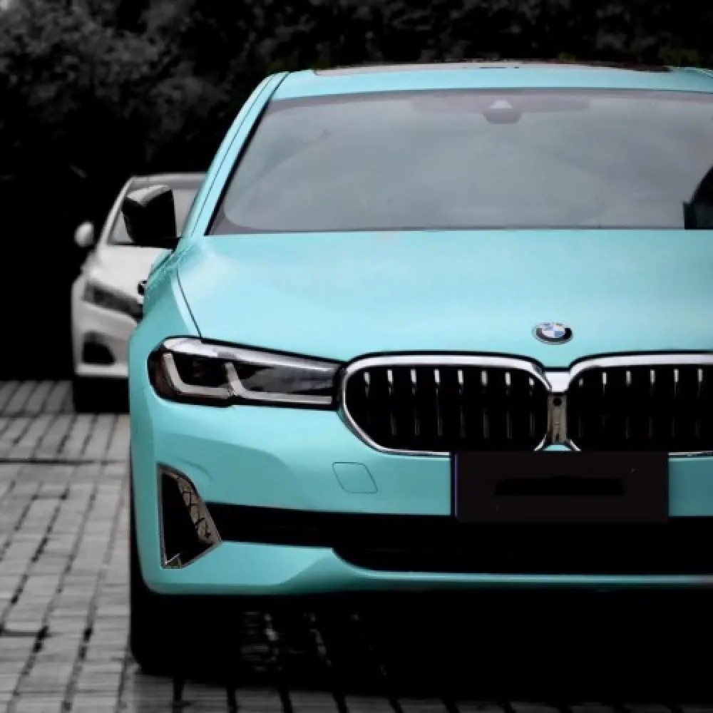 Matte Chrome Tiffany Blue Car Wrap| Chrome Matte Tiffany Blue Vinyl Wrap