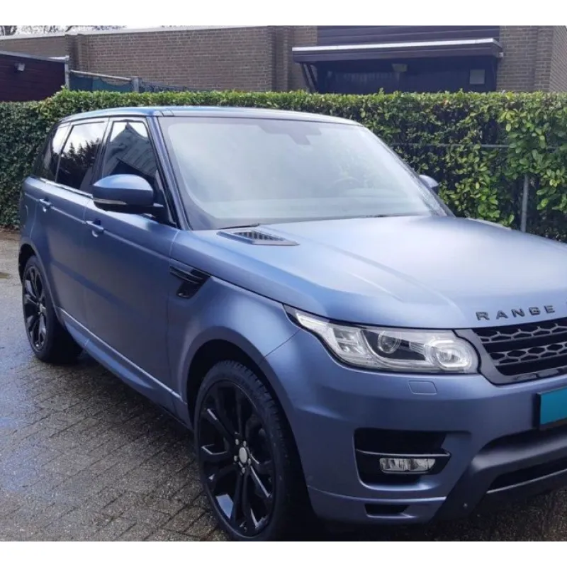 Best Matte Grey Blue Car Wrap | Metallic Grey Blue Vinyl Wraps - ALUKOVINYL
