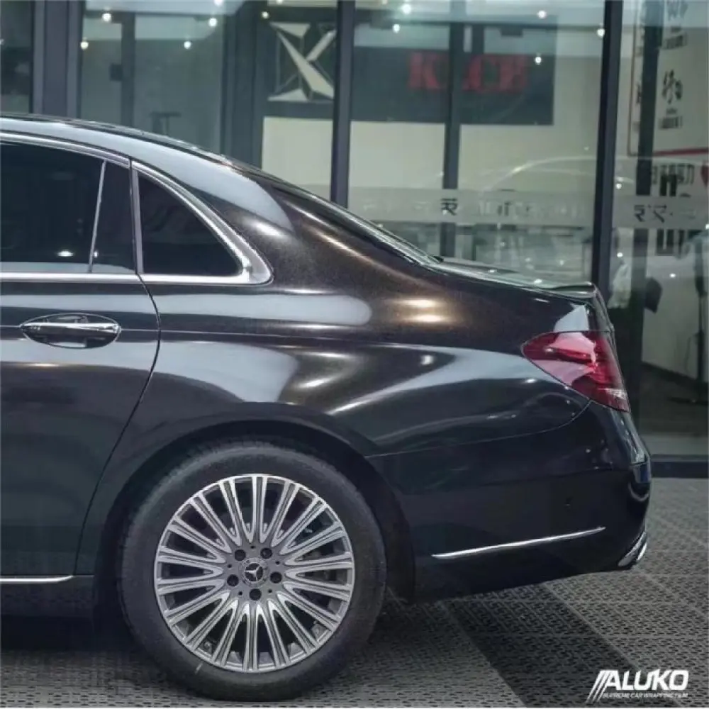 Gloss Metallic Gold Black Car Wrap | Gloss Metallic Gold Black Vinyl Wraps