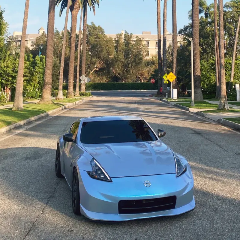 Gloss Grey Blue Car Wrap | Metallic Grey Blue Vinyl Wraps - ALUKOVINYL