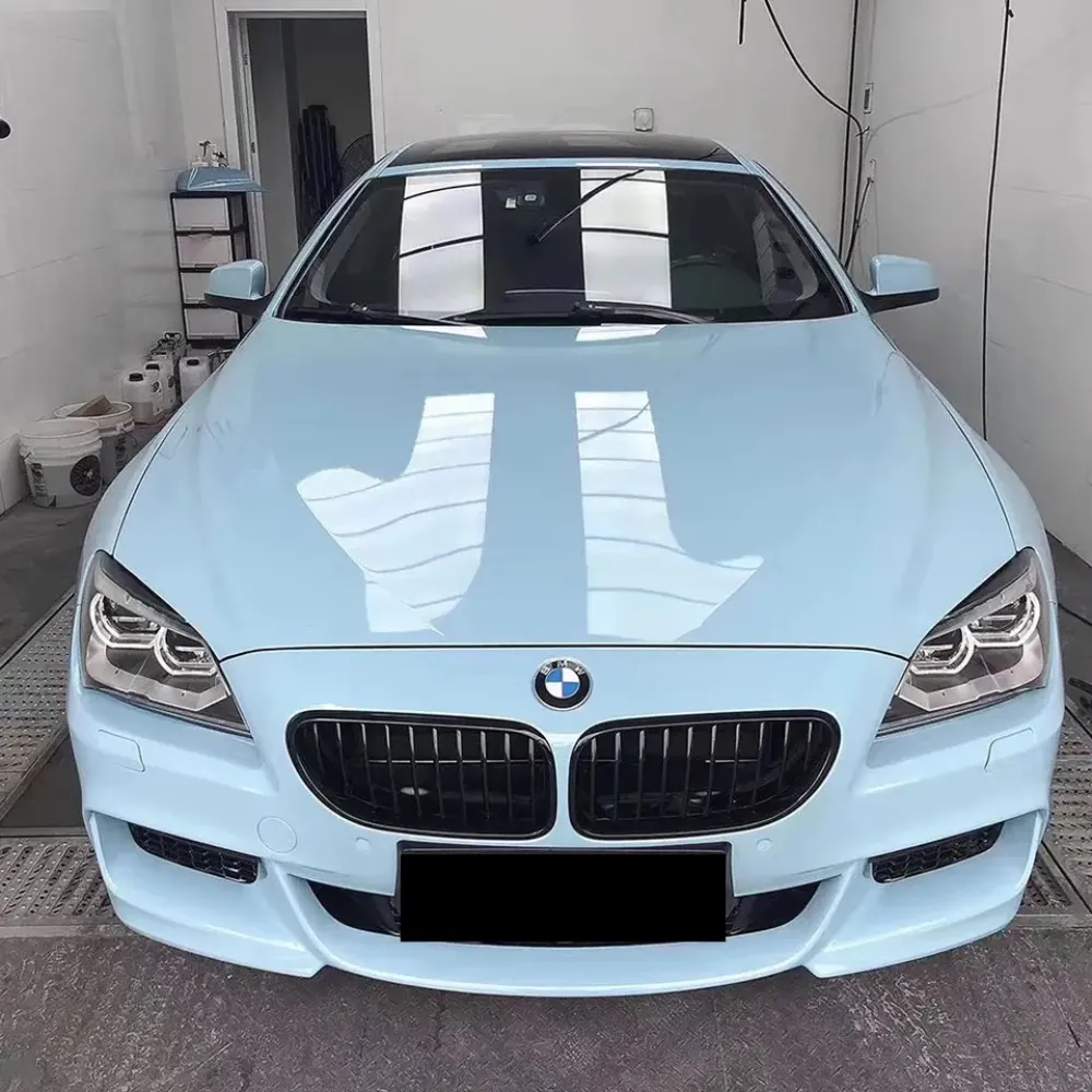 Gloss Light Blue Vinyl Wrap| Glossy Light Blue Car Wraps ALUKOVINYL