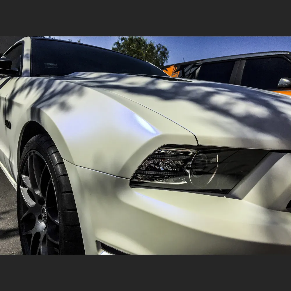 High-Quality Matte White Blue Pearl Wrap | Metallic Blue White Vinyl Wraps