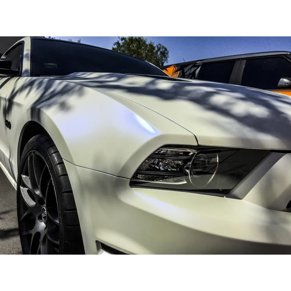 High-Quality Matte White Blue Pearl Wrap | Metallic Blue White Vinyl Wraps