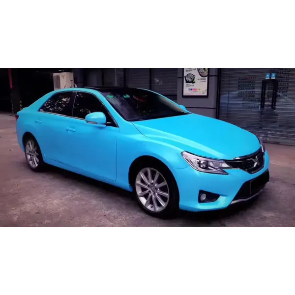 Matte Metallic Sky Blue Vinyl Wrap| Matt Blue Car Wraps ALUKOVINYL
