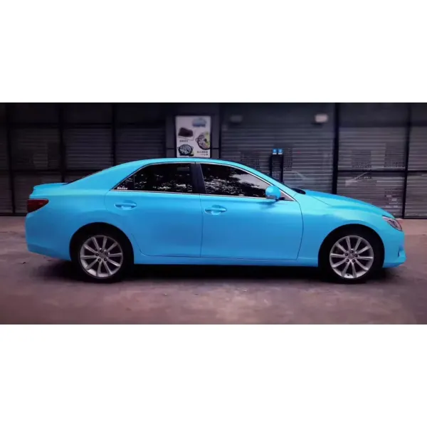 Matte Metallic Sky Blue Vinyl Wrap| Matt Blue Car Wraps ALUKOVINYL