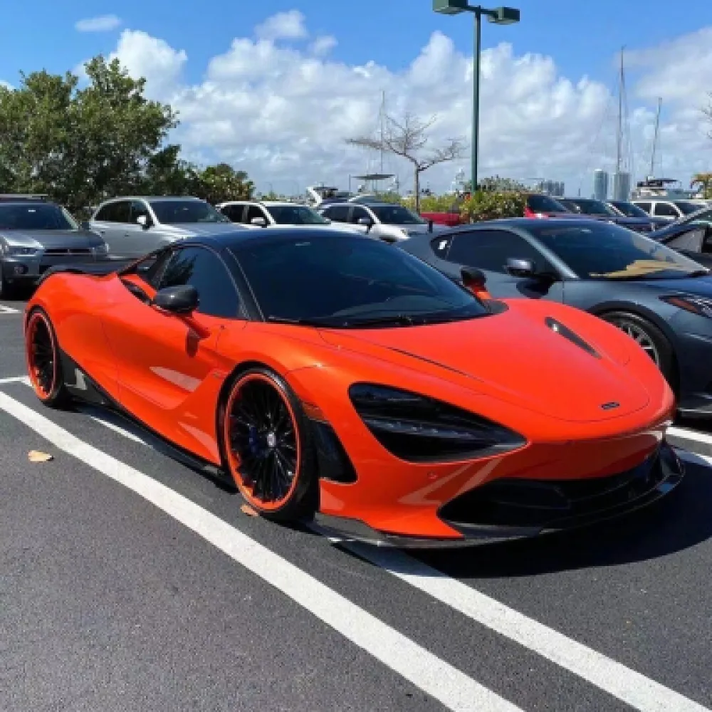 Gloss Fluorescent Orange Vinyl Wrap|Glossy Fluorescent Orange Car Wrap