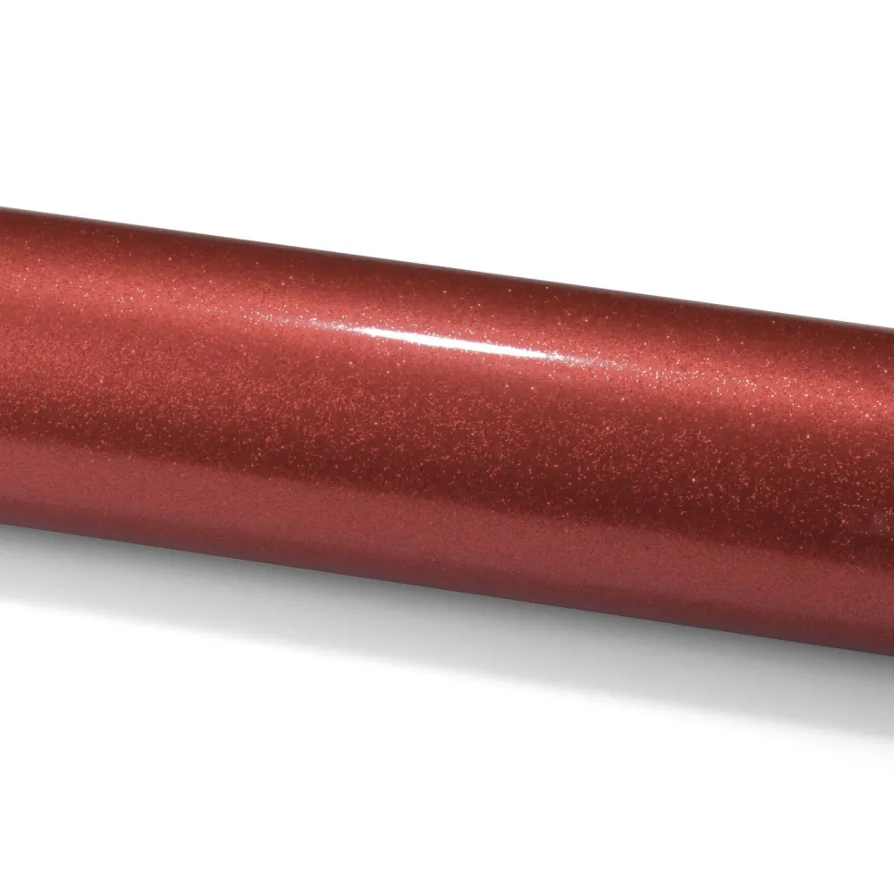 Gloss Metallic Glitter Red Vinyl Wrap| Glossy Sparkle Red Car Wrap
