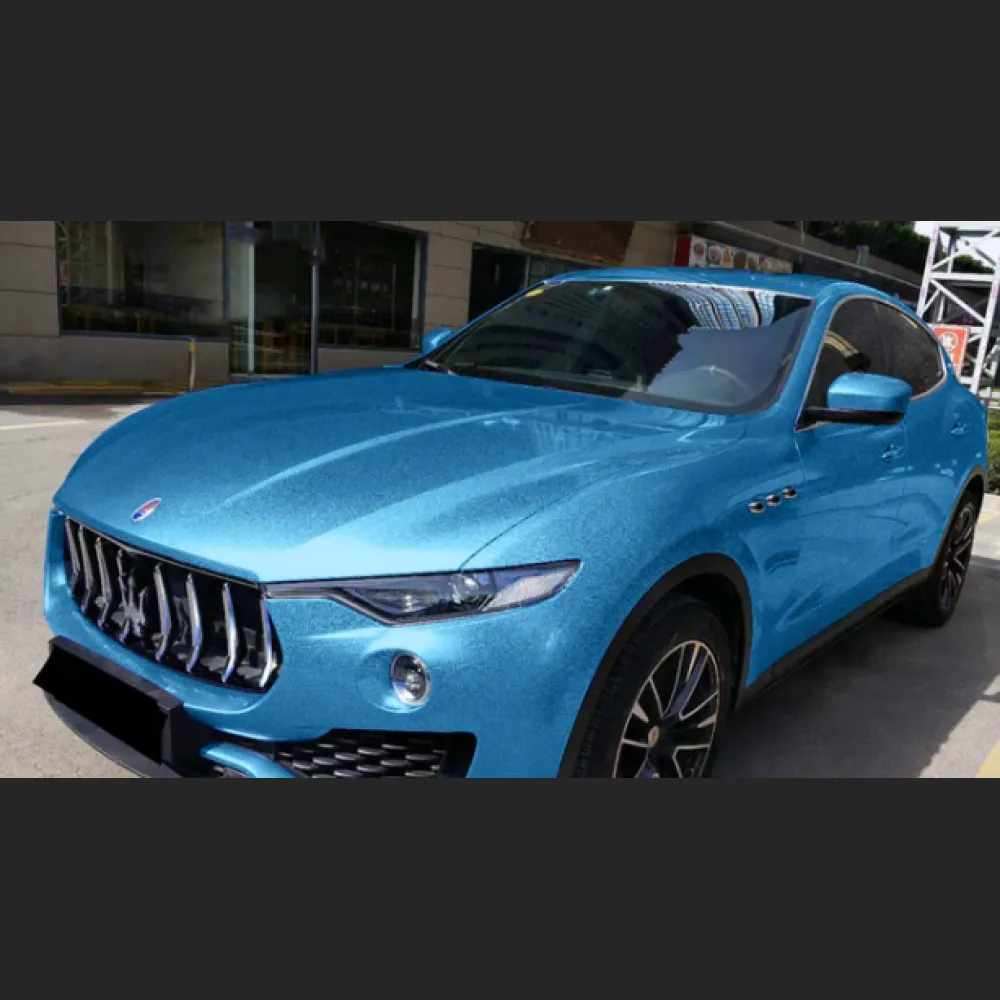 Sparkle Sky Blue Car Wrap| Sparkle Sky Blue Vinyl Wrap alukovinyl