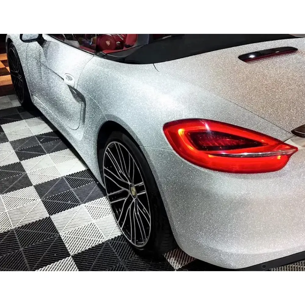 Gloss Diamond Silver Car Wrap | Metallic Diamond Silver Vinyl Wraps