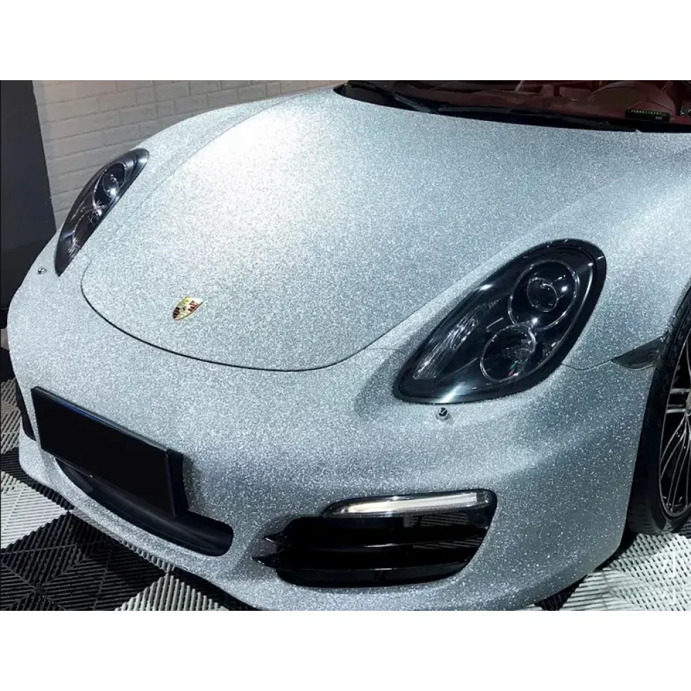 Gloss Diamond Silver Car Wrap | Metallic Diamond Silver Vinyl Wraps