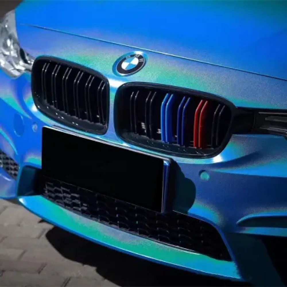 Rainbow Blue Metallic Car Vinyl Wrap| Laser Blue Car Wraps ALUKOVINYL