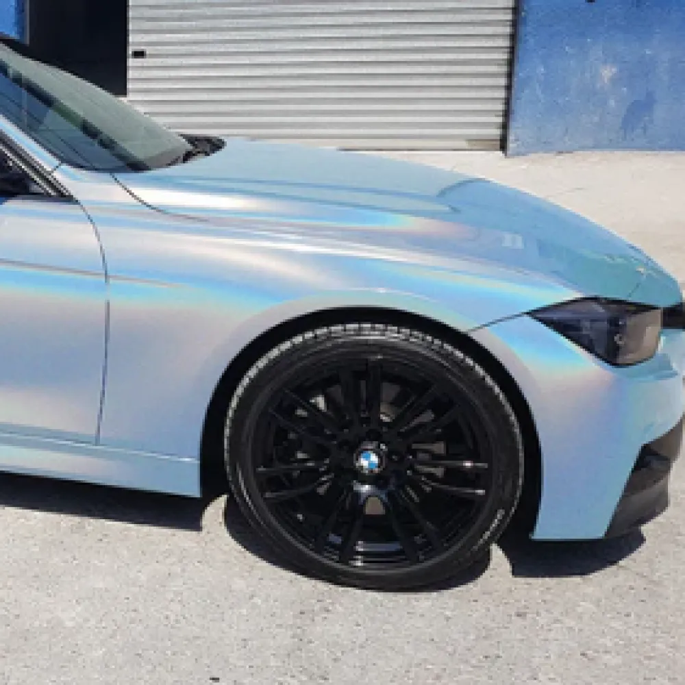 Gloss Laser Metallic Sea Blue Vinyl Wrap|Laser Sea Blue Car Wraps