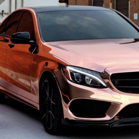 Chrome Rose Gold Car Wrap| Chrome Mirror Rose Gold Vinyl Wrap