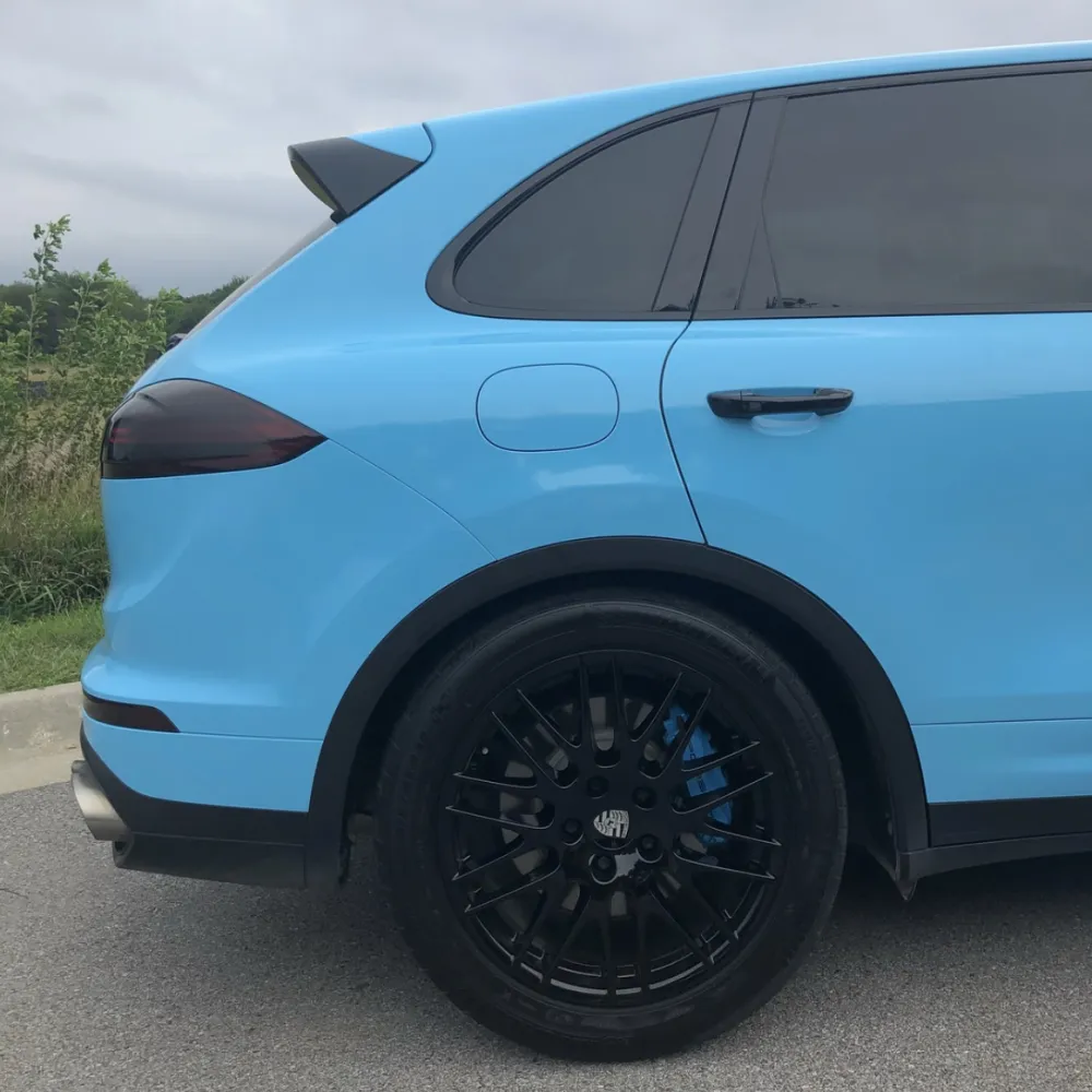 Gloss Sky Blue Car Viny Wrap| Glossy Sky Blue Car Wrap ALUKOVINYL