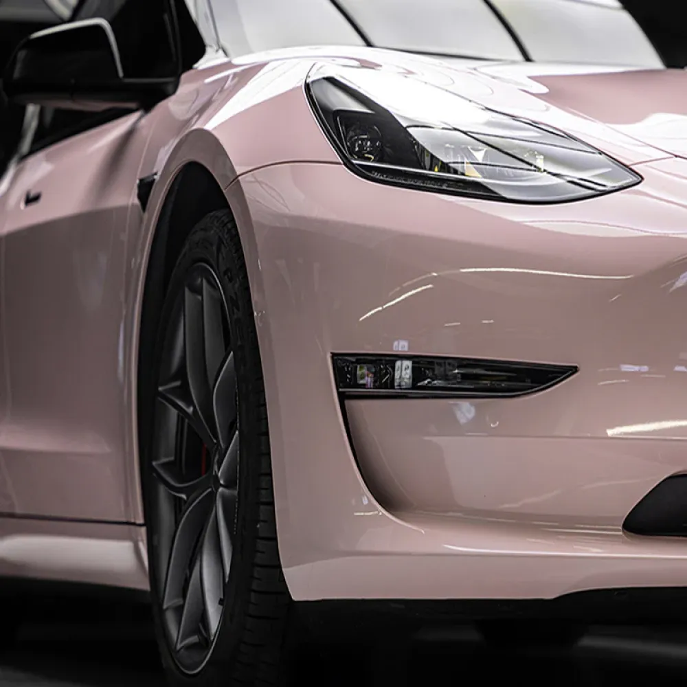 Best Metallic Macaron Peach Pink Car Wrap | Gloss Macaron Peach Pink ...