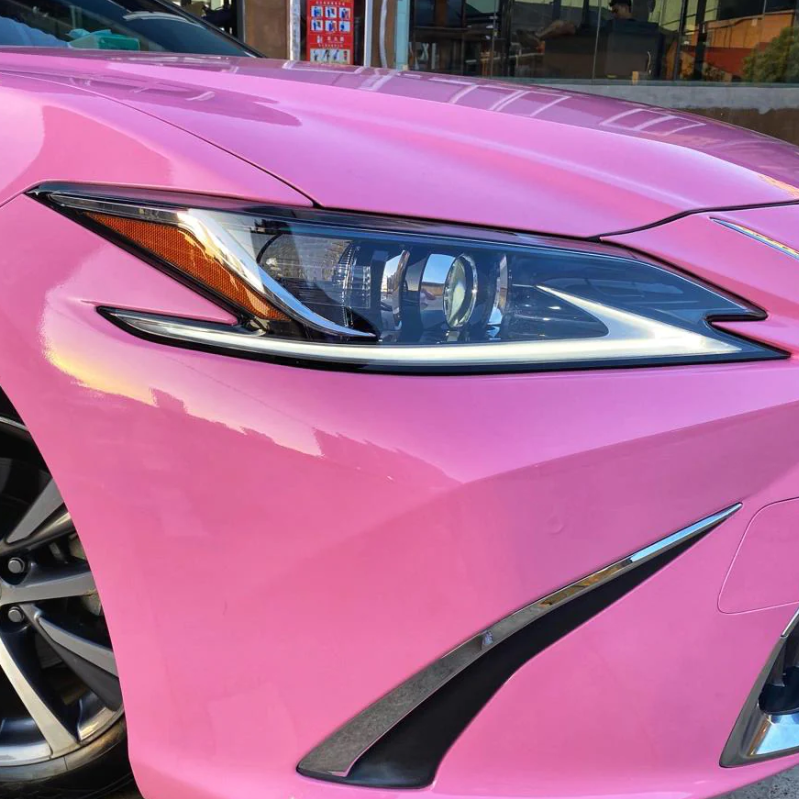 Gloss Crystal Light Pink Vinyl Wrap| Glossy Light Pink Car Wraps