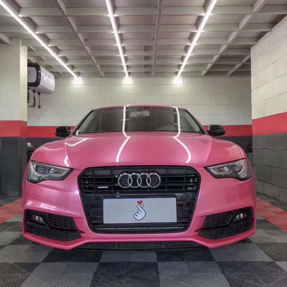 Best Gloss Metallic Shell Pink Car Wrap - ALUKOVINYL