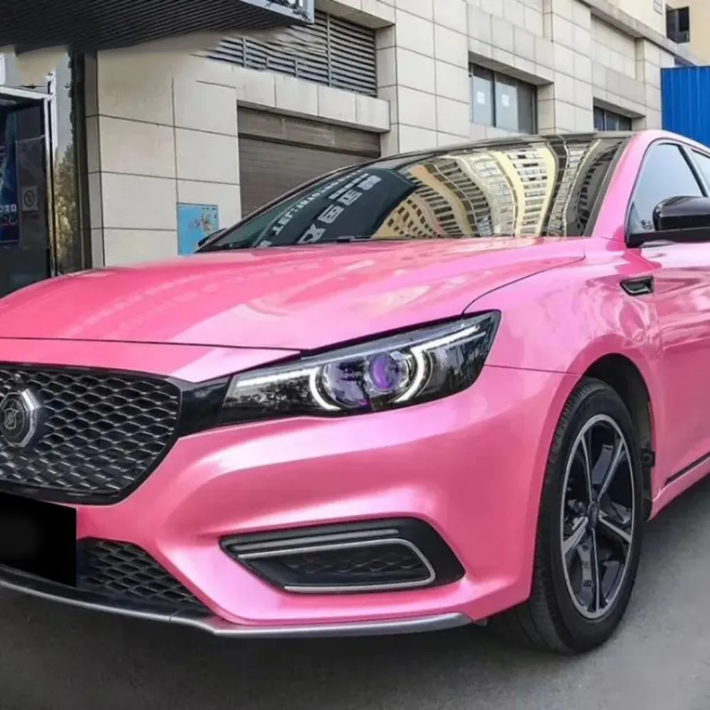 Best Gloss Metallic Shell Pink Car Wrap - ALUKOVINYL
