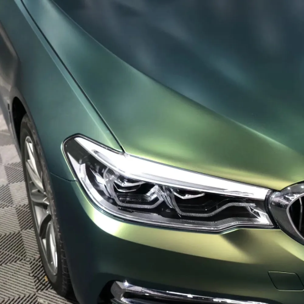 Cool Matte Chameleon Green Car Wrap | Metallic Matte Chameleon Green Vinyl