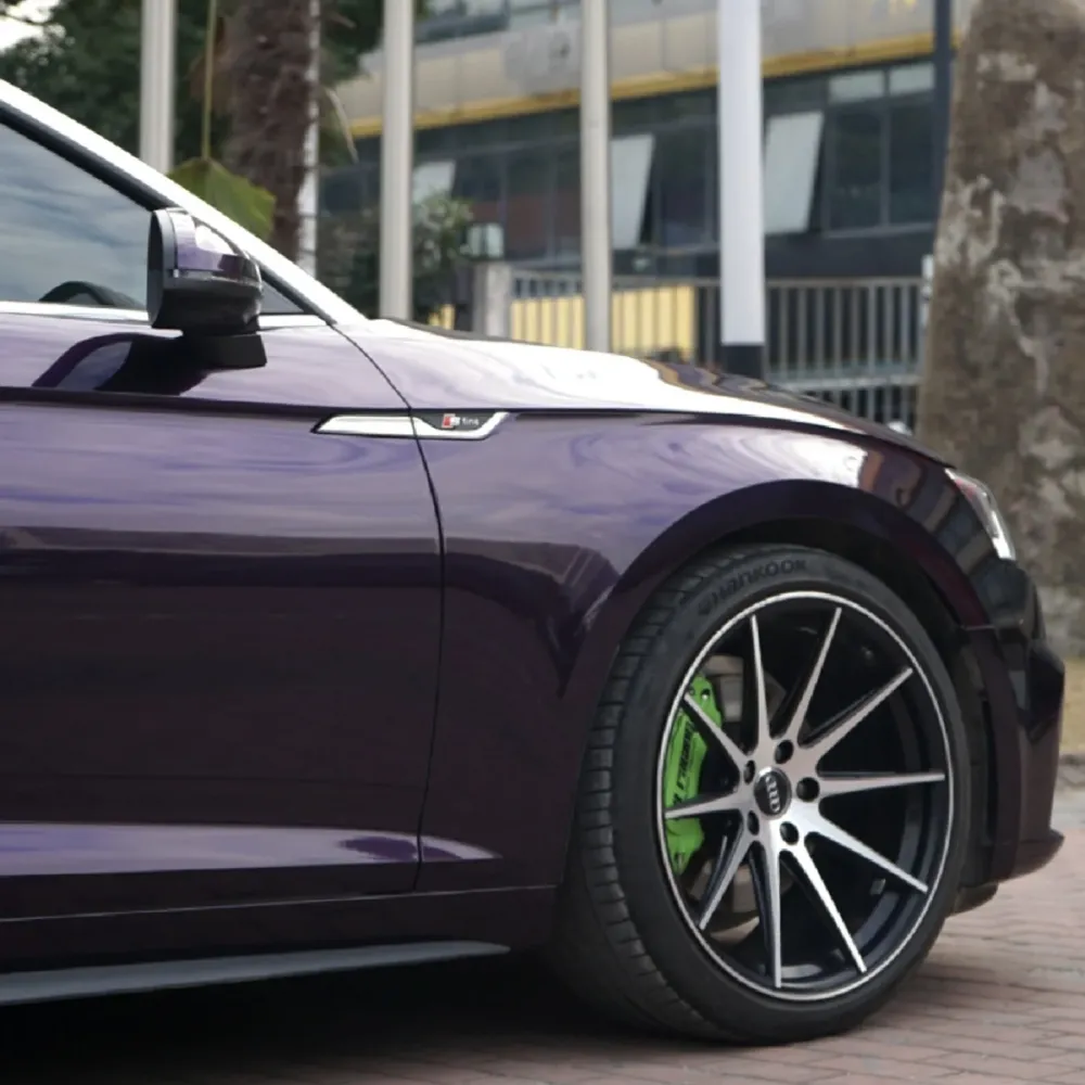 Audi A5 Midnight Purple Car Vinyl Wrap| Midnight Purple Wrap aluko