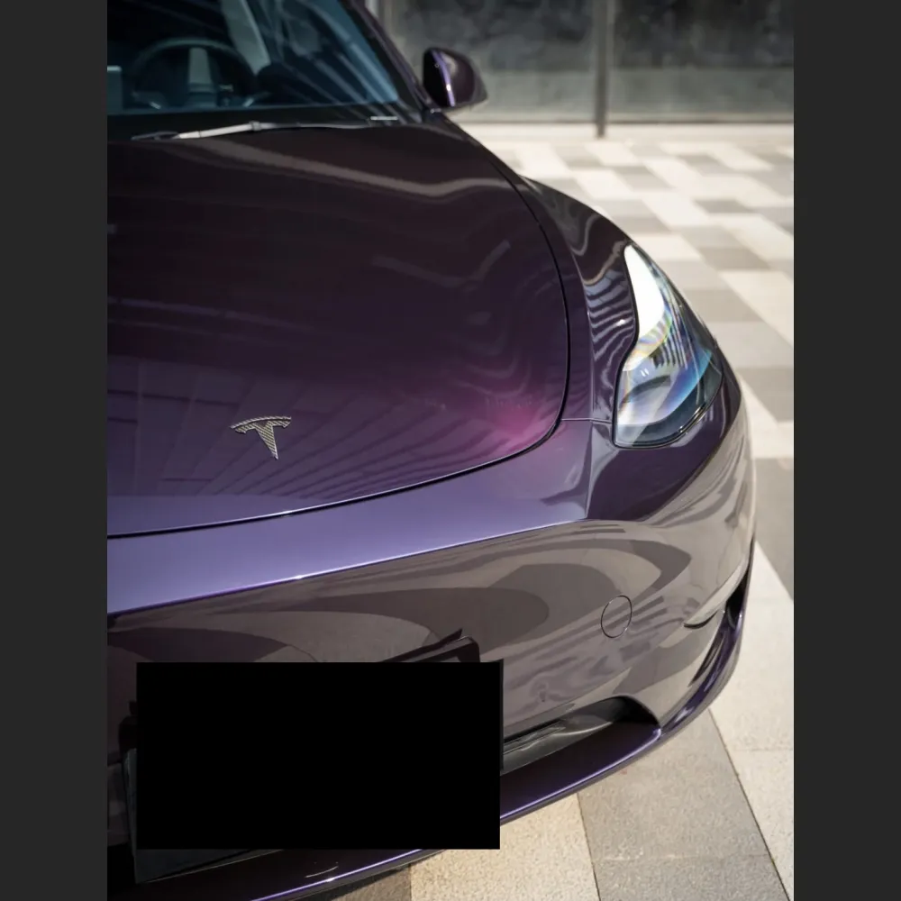 Tesla Midnight Purple Car Vinyl Wrap| Midnight Purple Wrap aluko