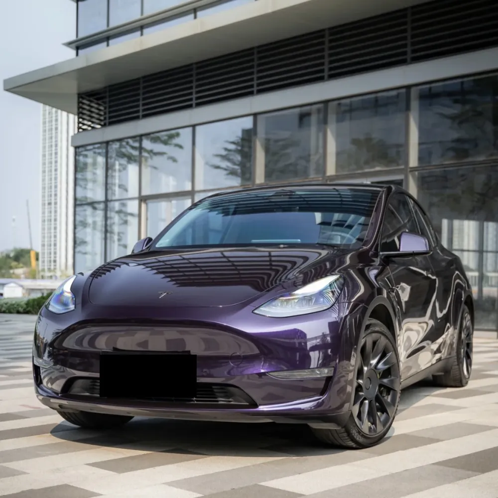 Tesla Midnight Purple Car Vinyl Wrap| Midnight Purple Wrap aluko