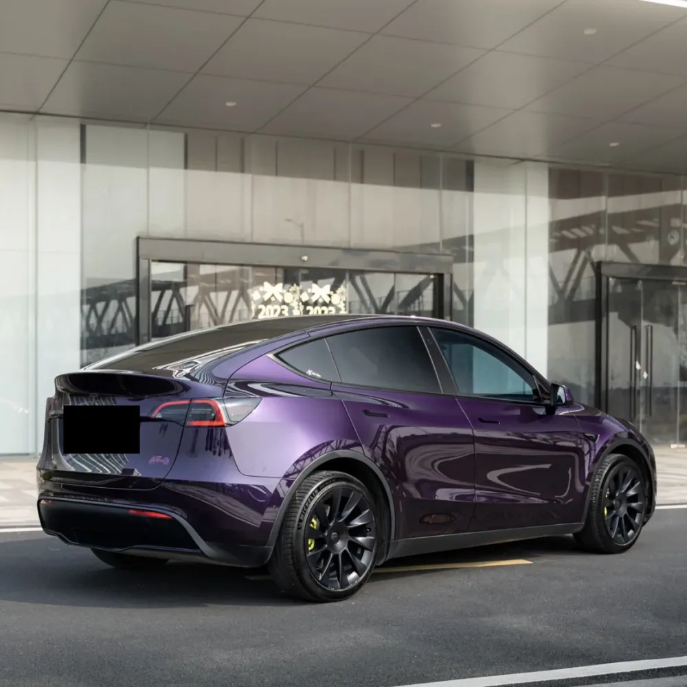 Tesla Midnight Purple Car Vinyl Wrap| Midnight Purple Wrap aluko